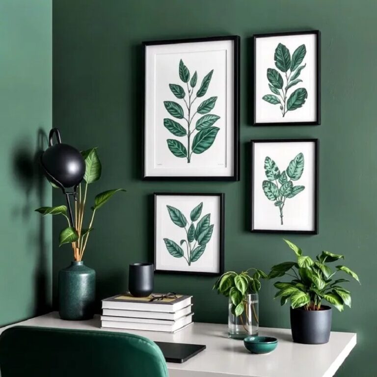 Dark Green Office Ideas for Work from Home Place - Home Briefings