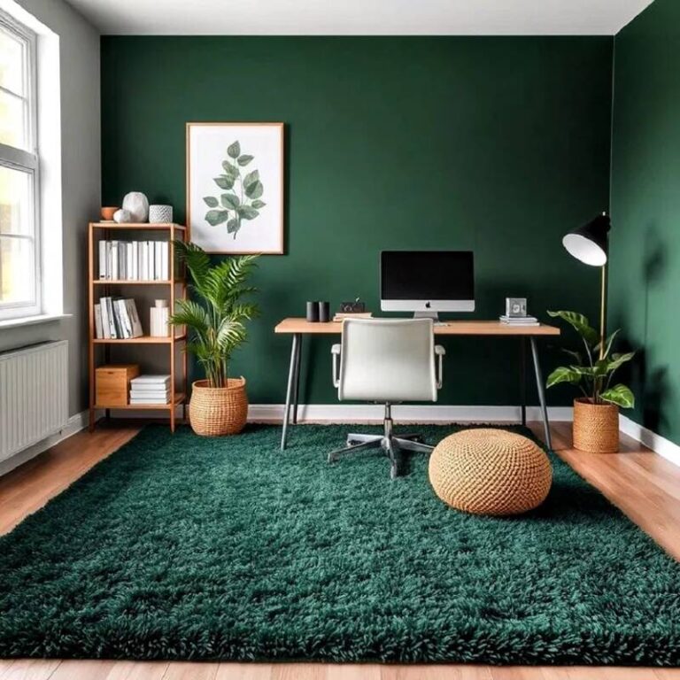 Dark Green Office Ideas for Work from Home Place - Home Briefings