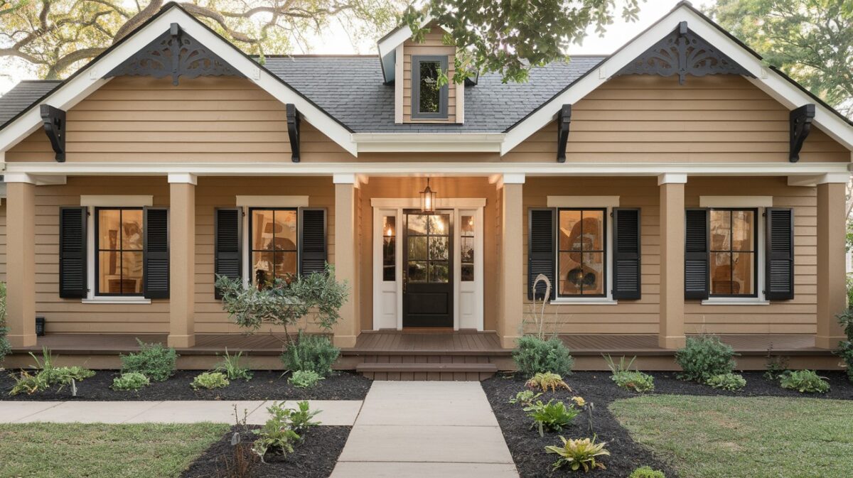 21 Tan House Black Trim Ideas for Any Budget & Style - Home Briefings