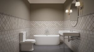 21 Modern Half Tiled Bathroom Walls Ideas + Tips - Home Briefings