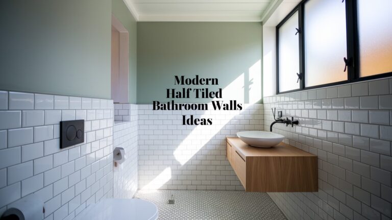 21 Modern Half Tiled Bathroom Walls Ideas + Tips - Home Briefings