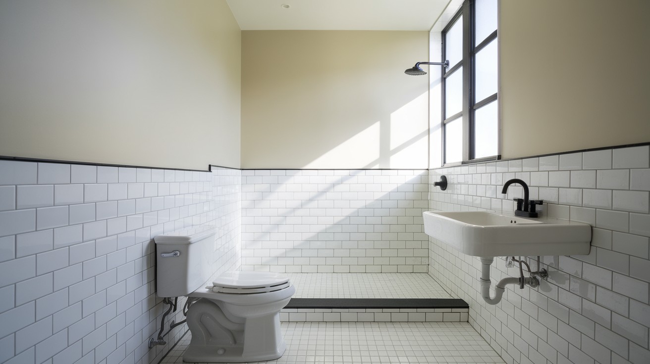 21 Modern Half Tiled Bathroom Walls Ideas + Tips - Home Briefings