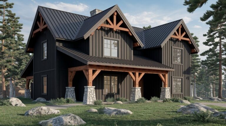 15 Amazing Black Houses with Wood Accents - Home Briefings