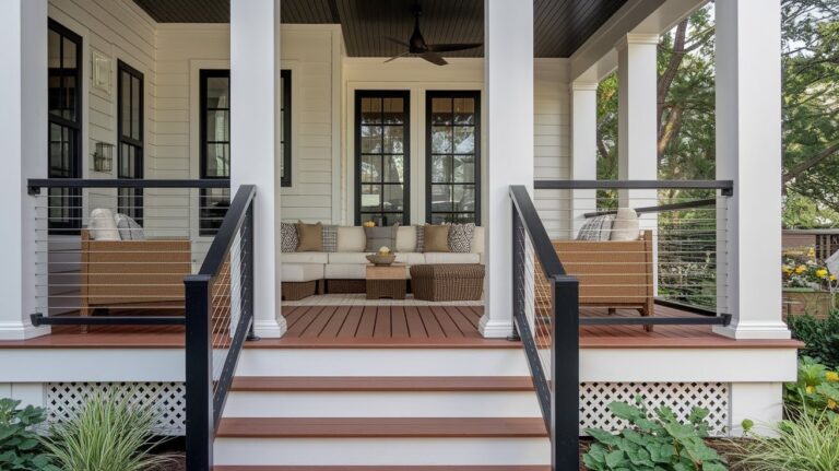 11 Amazing Ideas for Black Porch Railings and White Columns - Home ...