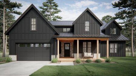 15 Amazing Black Houses with Wood Accents - Home Briefings